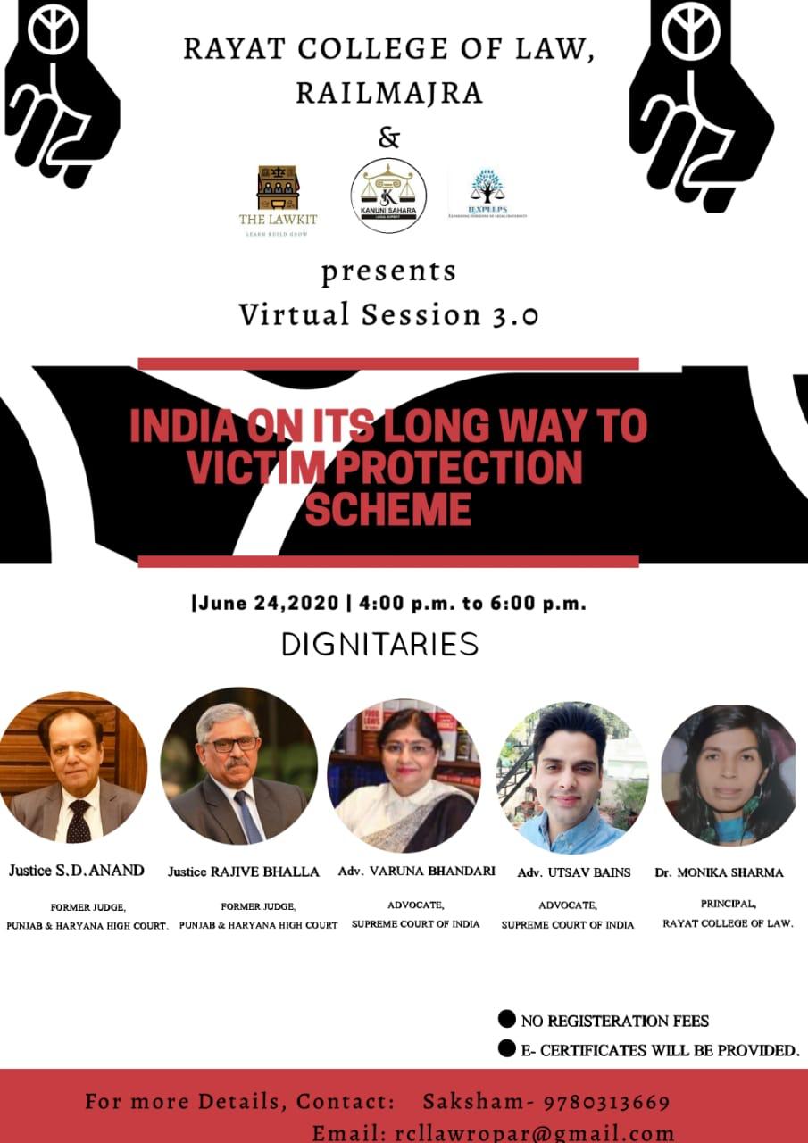 VIRTUAL SESSION 3.0 ON “INDIA ON ITS LONG WAY TO VICTIM PROTECTION ...