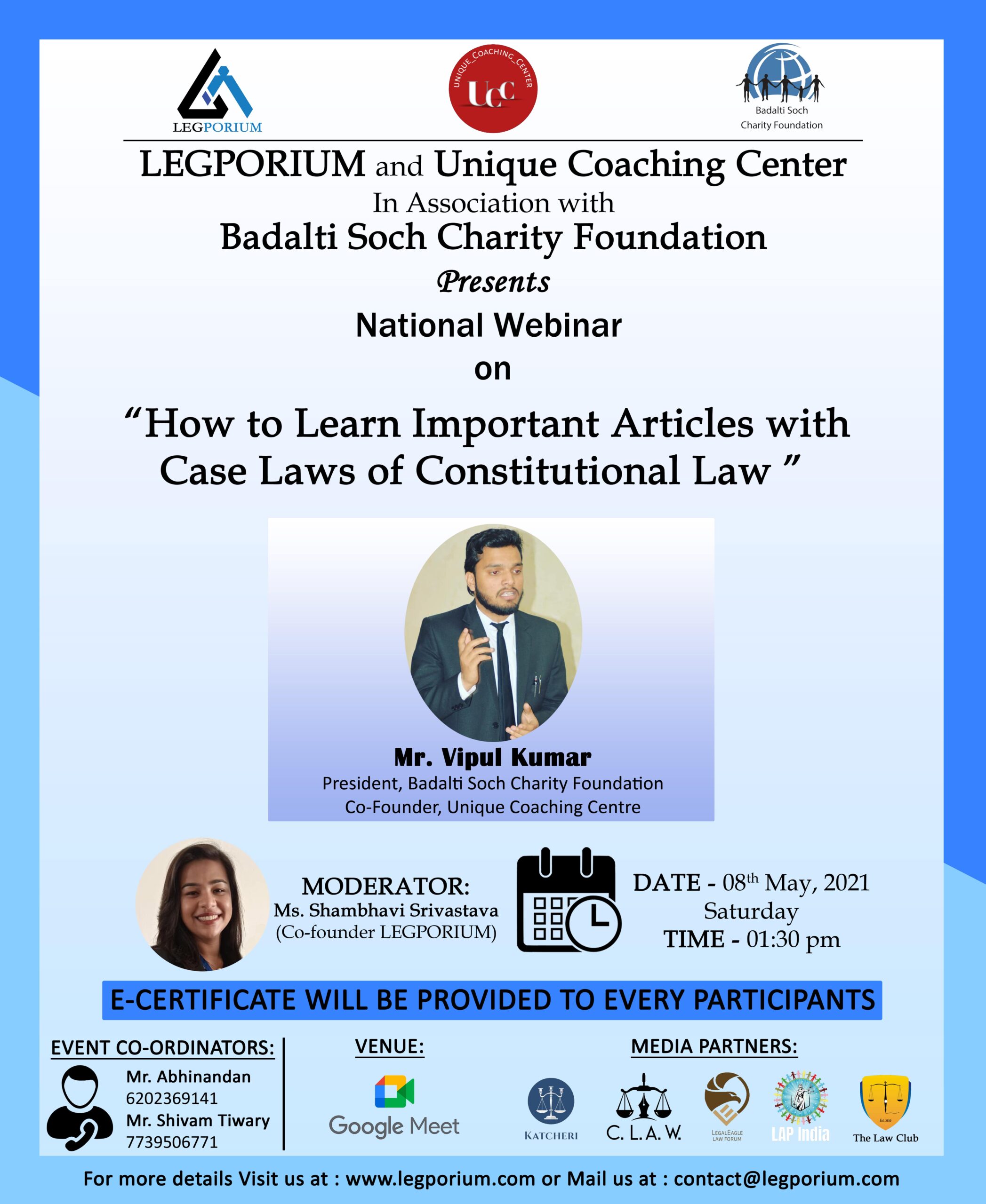 NATIONAL WEBINAR ON “HOW TO LEARN IMPORTANT ARTICLES WITH CASE LAWS OF ...